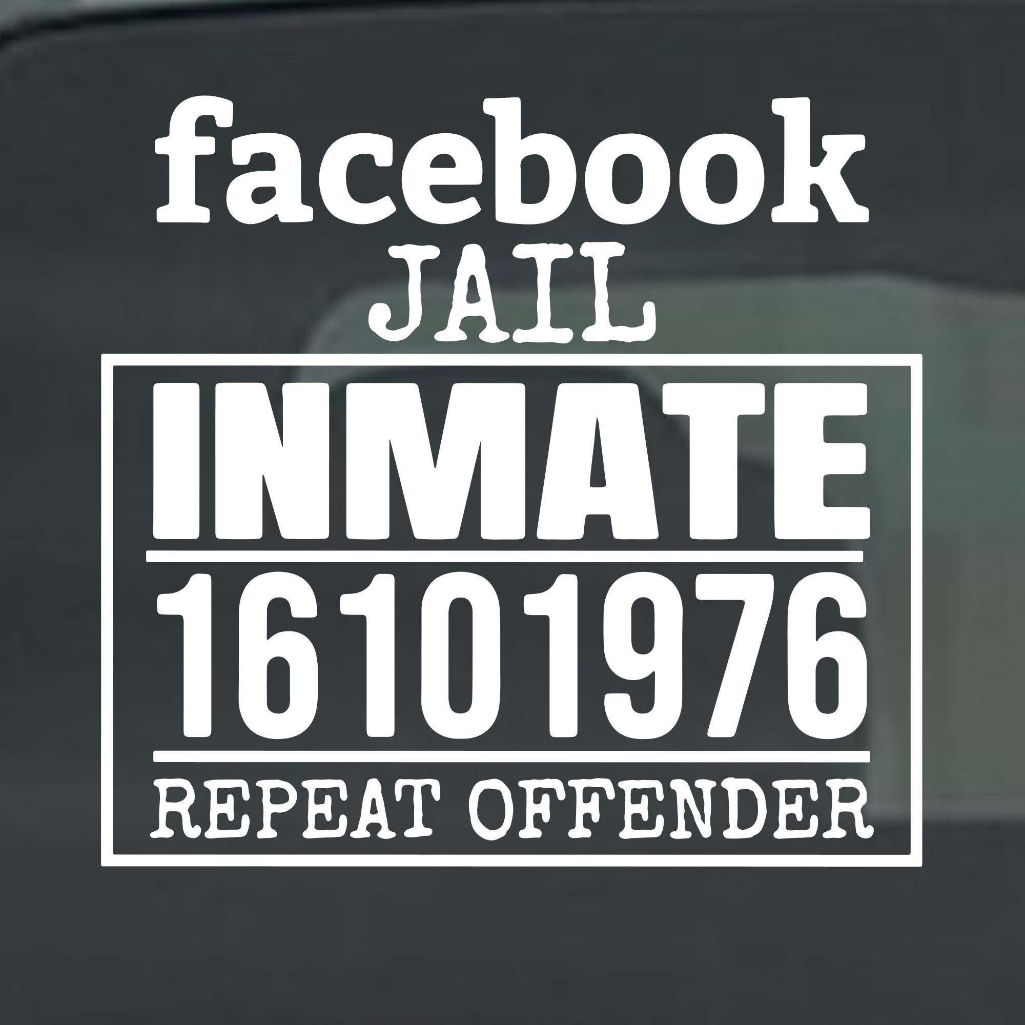Facebook Jail Decal Tumbler Car Truck Tumbler Laptop Window Wall Hydro ...
