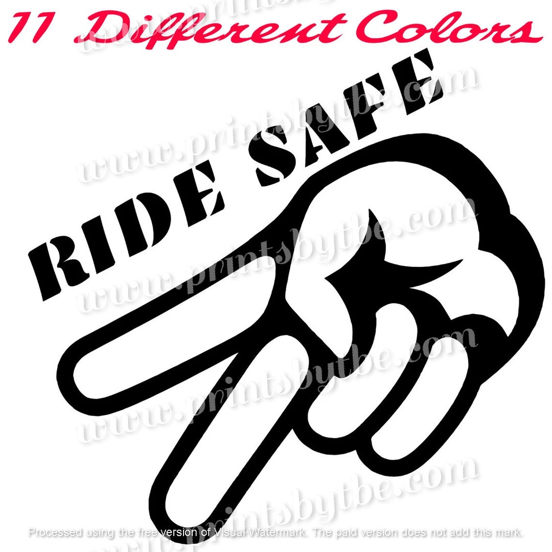 Ride Safe Motorcycle Respect 2 Fingers Down Decal Sticker JDM Vinyl ...