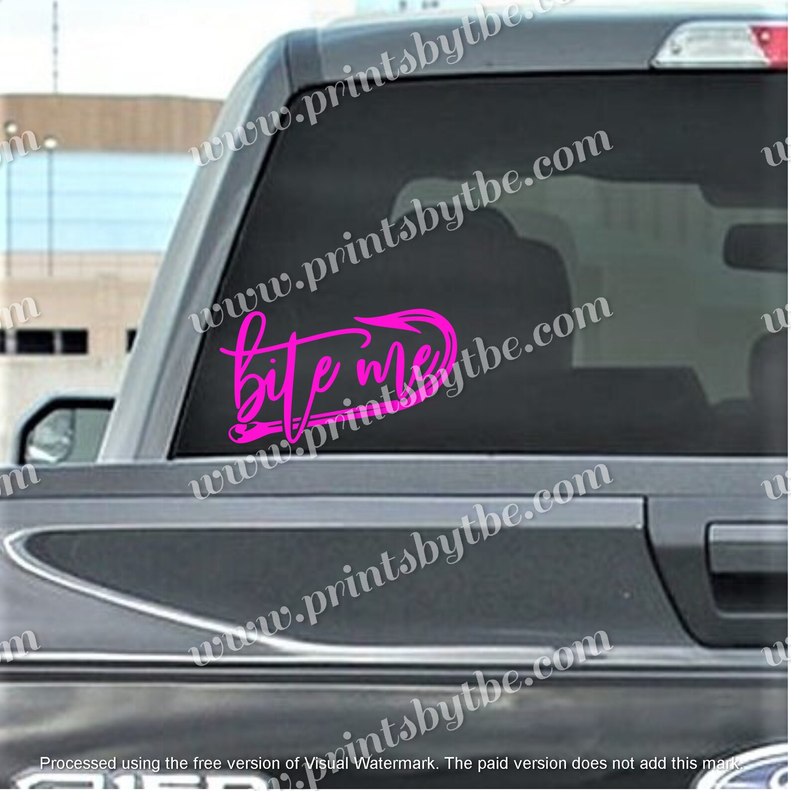 Bite Me Decal Sticker Fishing Tumbler Boat Car Truck Window Wall Man ...