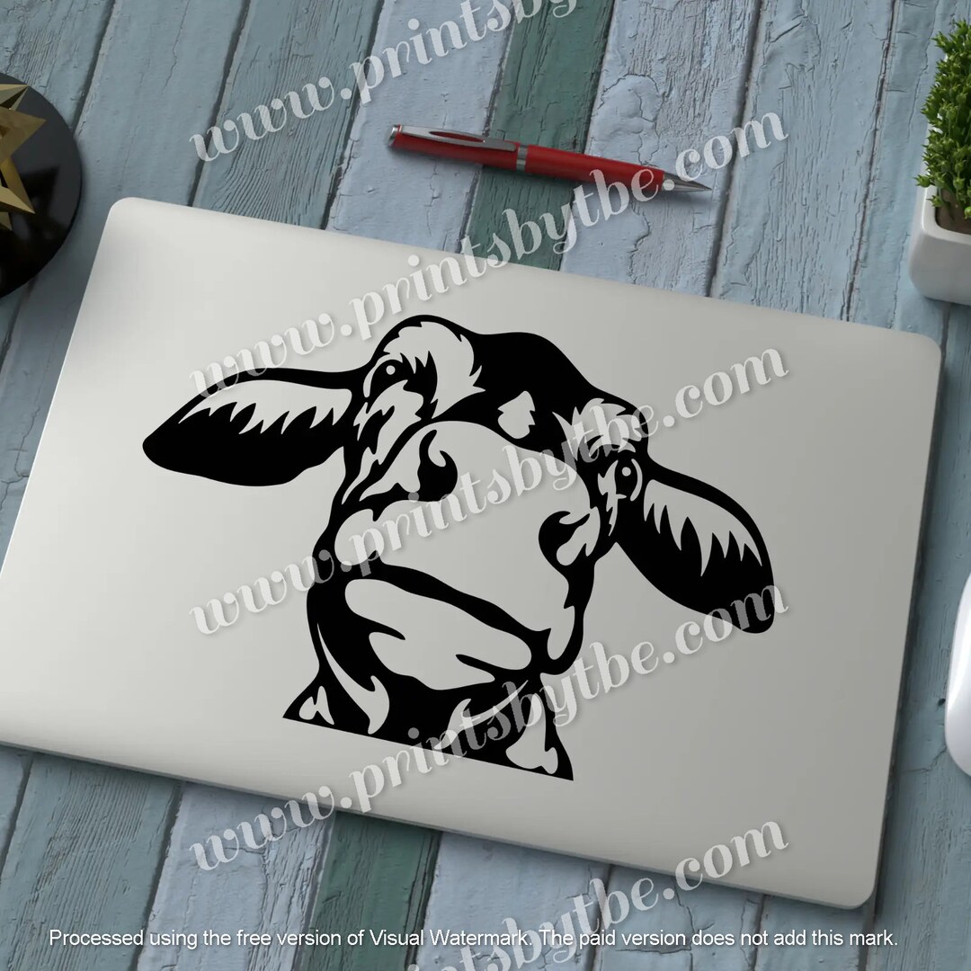 Peeking Cow Head Decal Sticker Car Tumbler Laptop Window Funny JDM ...