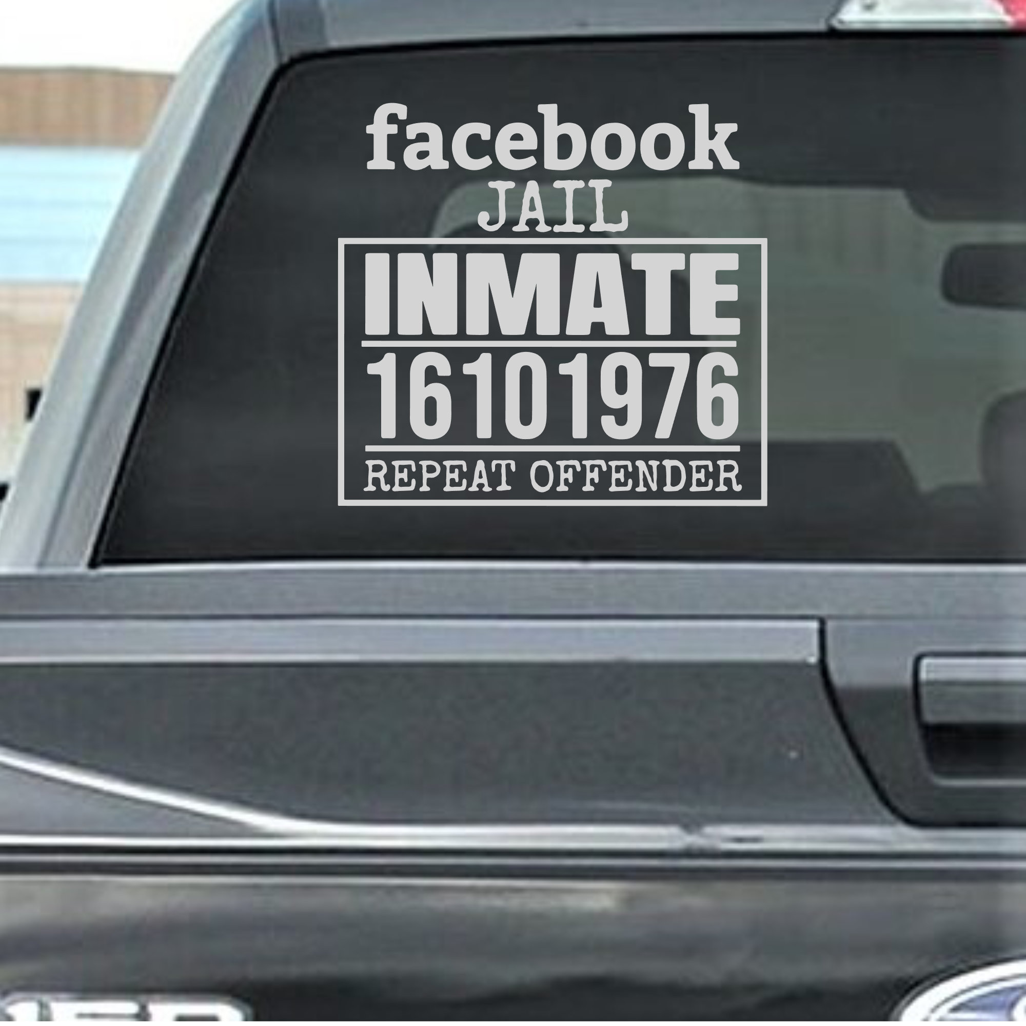 Facebook Jail Decal Tumbler Car Truck Tumbler Laptop Window Wall Hydro ...