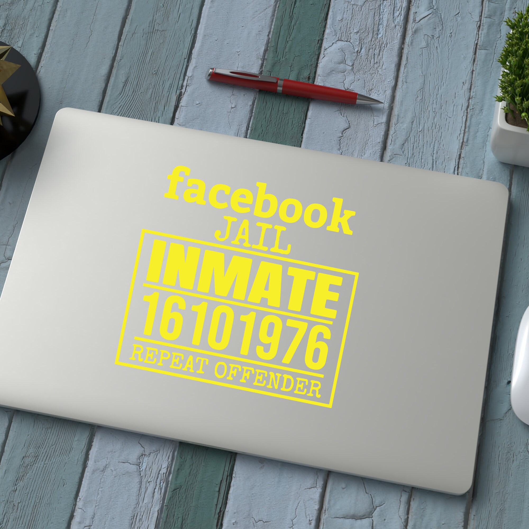 Facebook Jail Decal Tumbler Car Truck Tumbler Laptop Window Wall Hydro ...