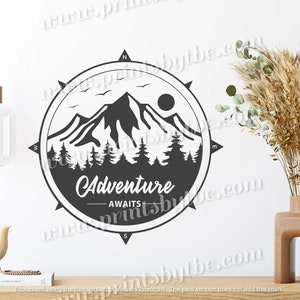 Adventure Awaits Compass Decal Car Truck Camper RV Tumbler Hydro Flask ...