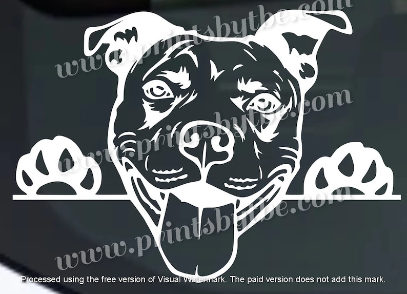 Peeking Pitbull Decal, Vinyl Car/truck/tumbler Sticker - Etsy