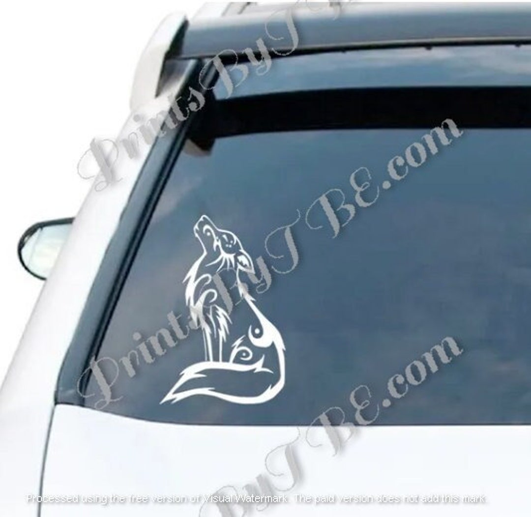 Howling Wolf Decals Tumbler Car Window Wall Laptop Vinyl Stickers 22 ...