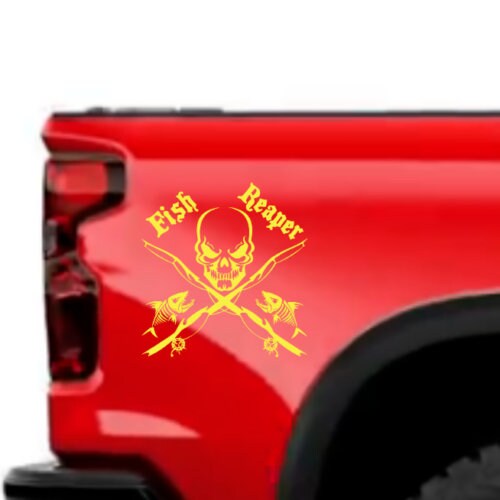 Unique Fish Reaper Decal Sticker for Anglers Fishing Skull - Etsy