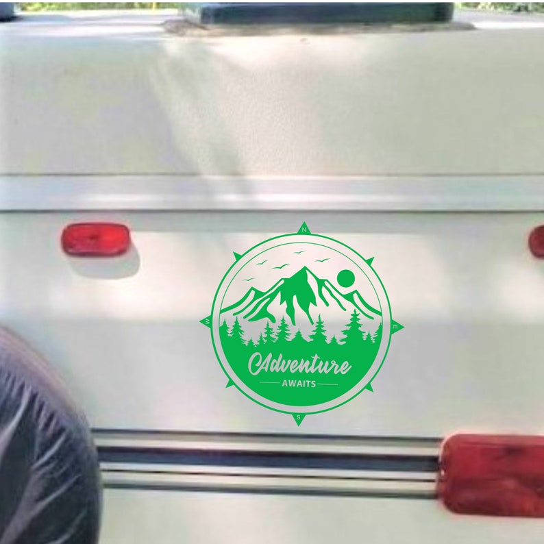 Adventure Awaits Compass Decal Car Truck Camper RV Tumbler Hydro Flask ...