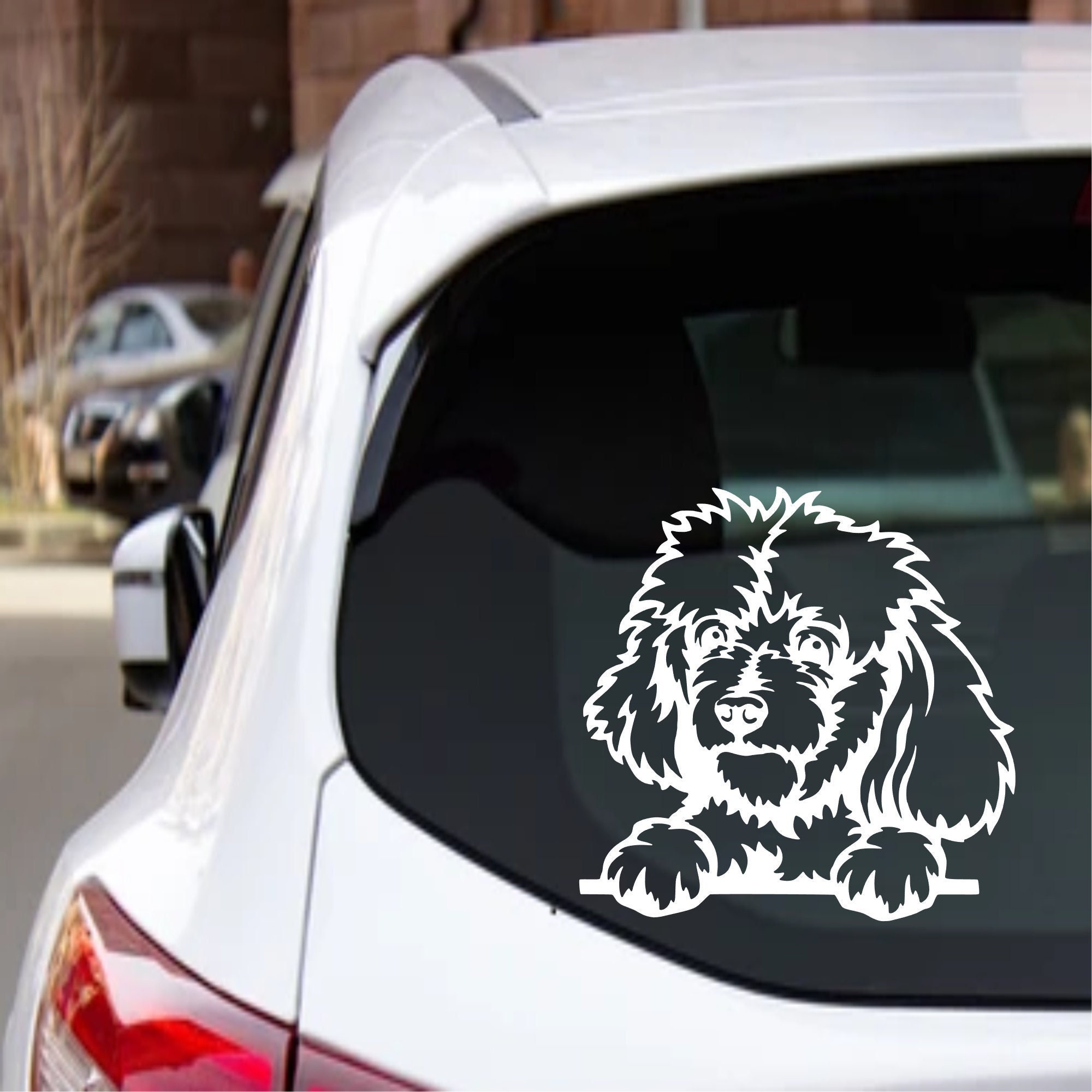 Peeking Poodle Decal Dog Car Tumbler Truck Window Door Laptop Mug JDM ...