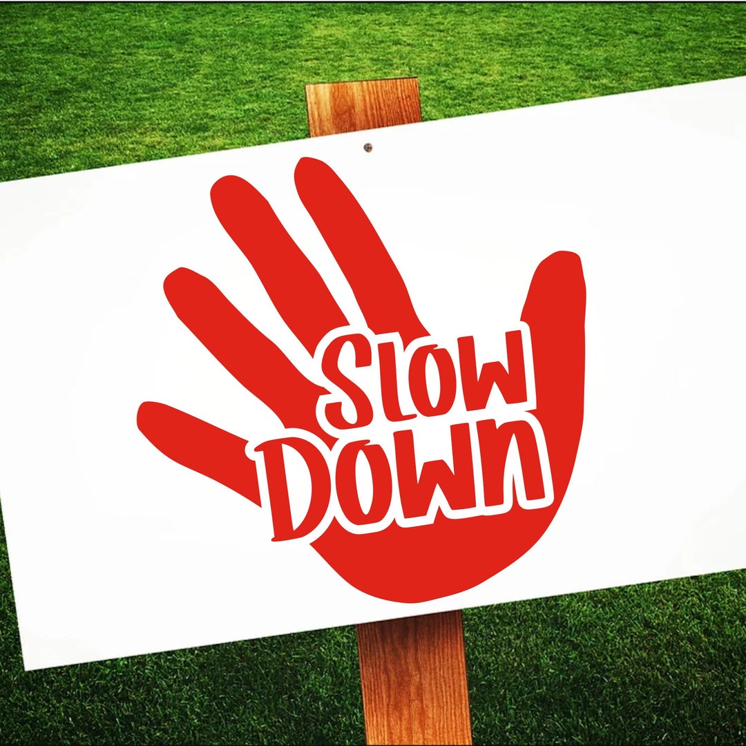 Slow Down Hand Decal Caution Sign Car Laptop Window Driving - Etsy
