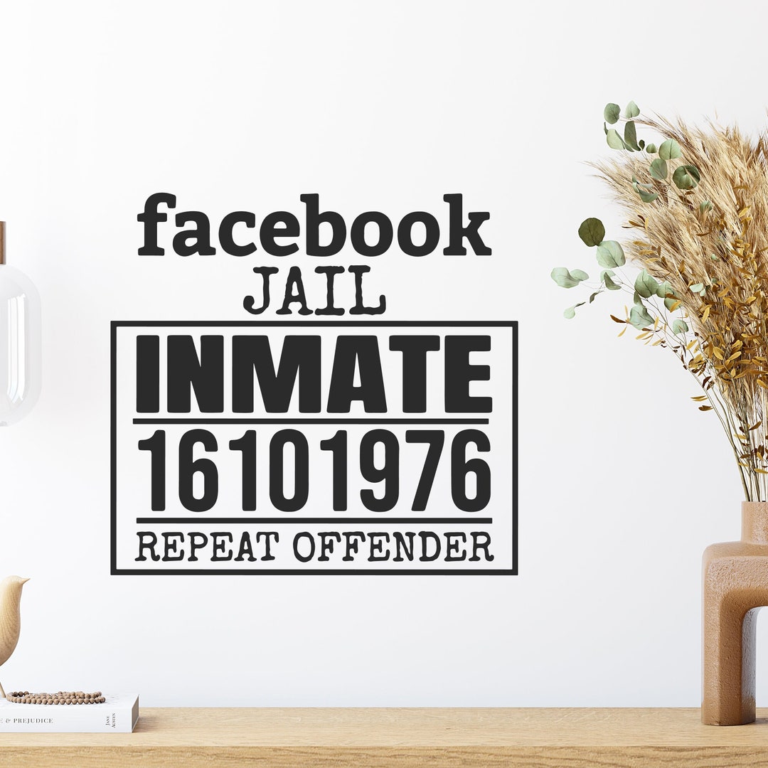 Facebook Jail Decal Tumbler Car Truck Tumbler Laptop Window Wall Hydro ...