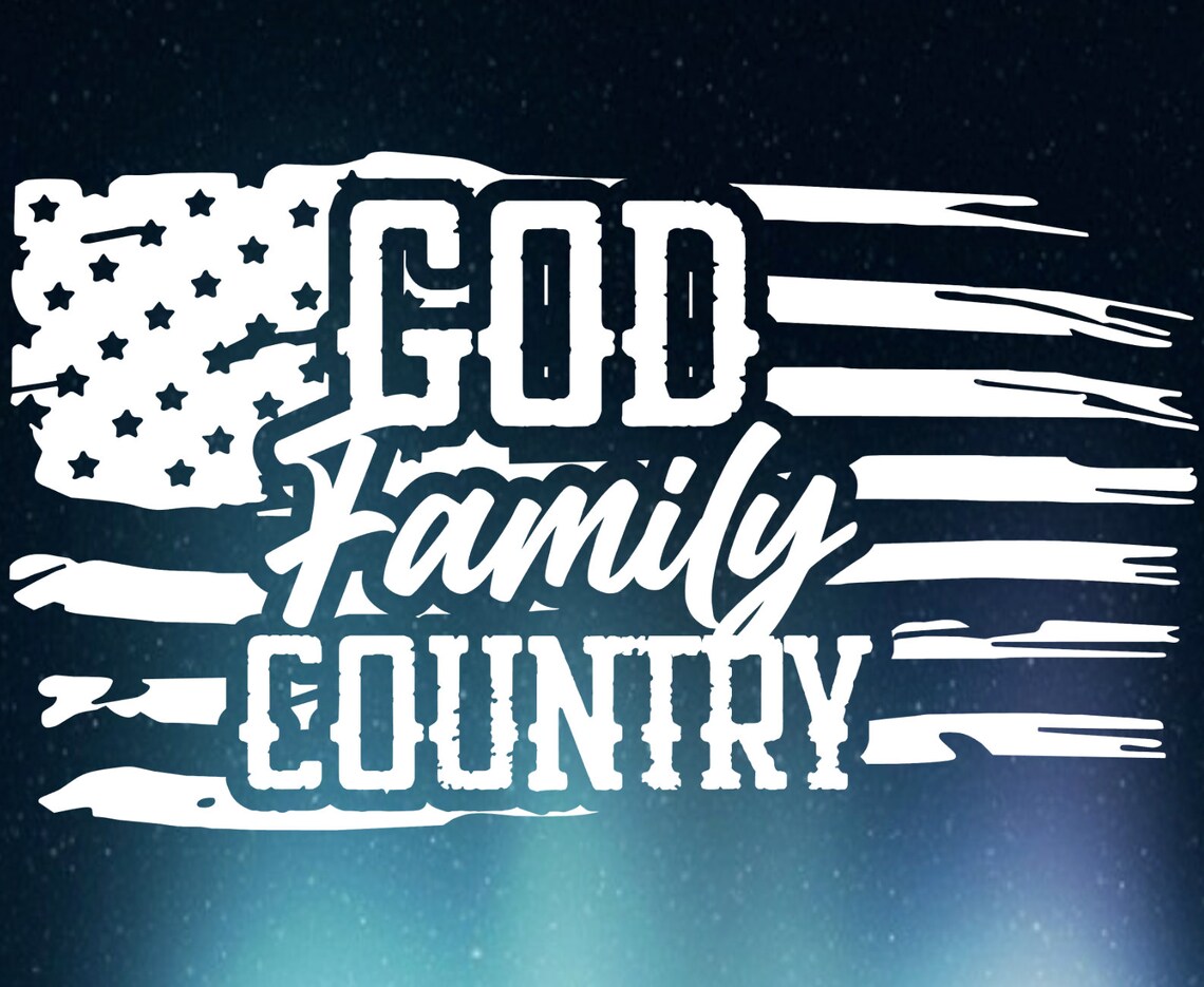 Patriotic Decal God Family Country American Flag USA Car Truck - Etsy