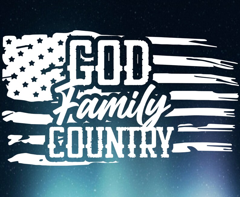 Patriotic Decal God Family Country American Flag USA Car Truck - Etsy