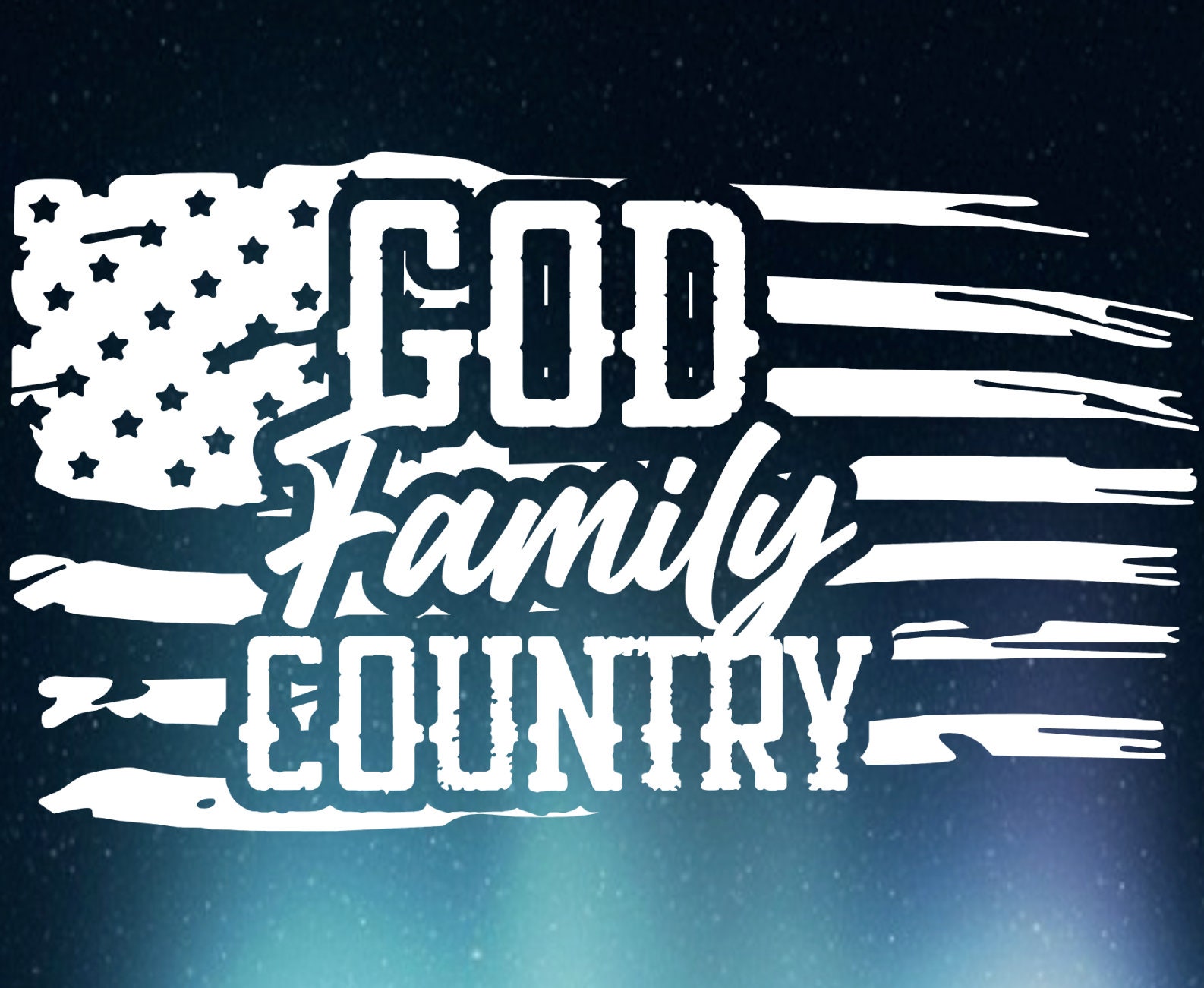 Patriotic Decal God Family Country American Flag USA Car Truck - Etsy