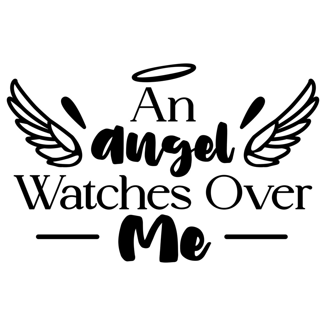 An Angel Watches Over Me Decal Car Tumbler Hydro Flask Window Wall Art ...