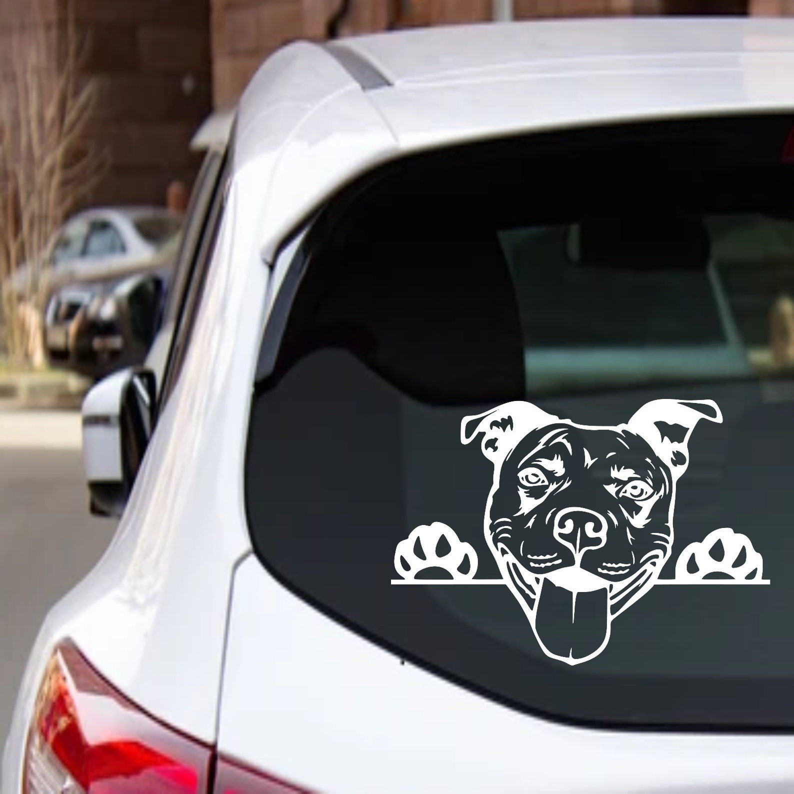 Peeking Pitbull Decal Pitt Bull Dog Puppy Tumbler Car Truck - Etsy
