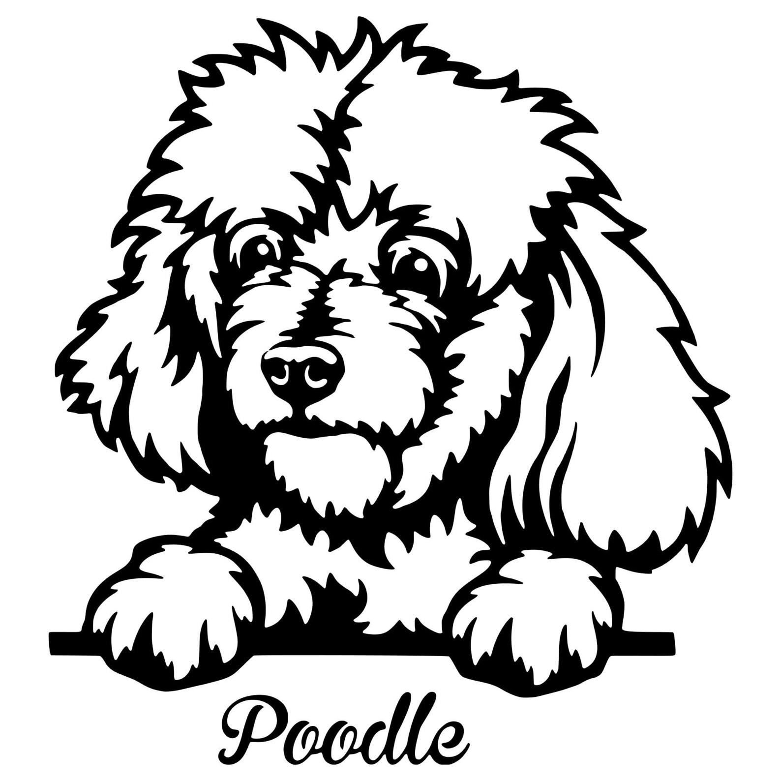 Peeking Poodle Decal: Waterproof Vinyl Sticker for Car, Laptop, Tumbler ...