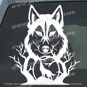 Wolf Scene Decal Sticker Wildlife Moon Car Wall Art Window Tumbler 22 ...