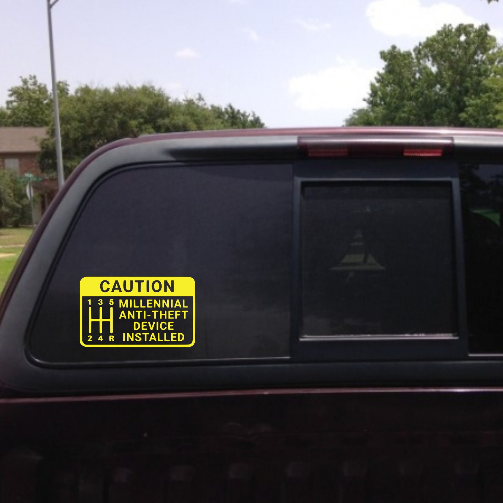Millennial Anti-theft Device Decal Funny Manual Shift Stick Sticker Car ...