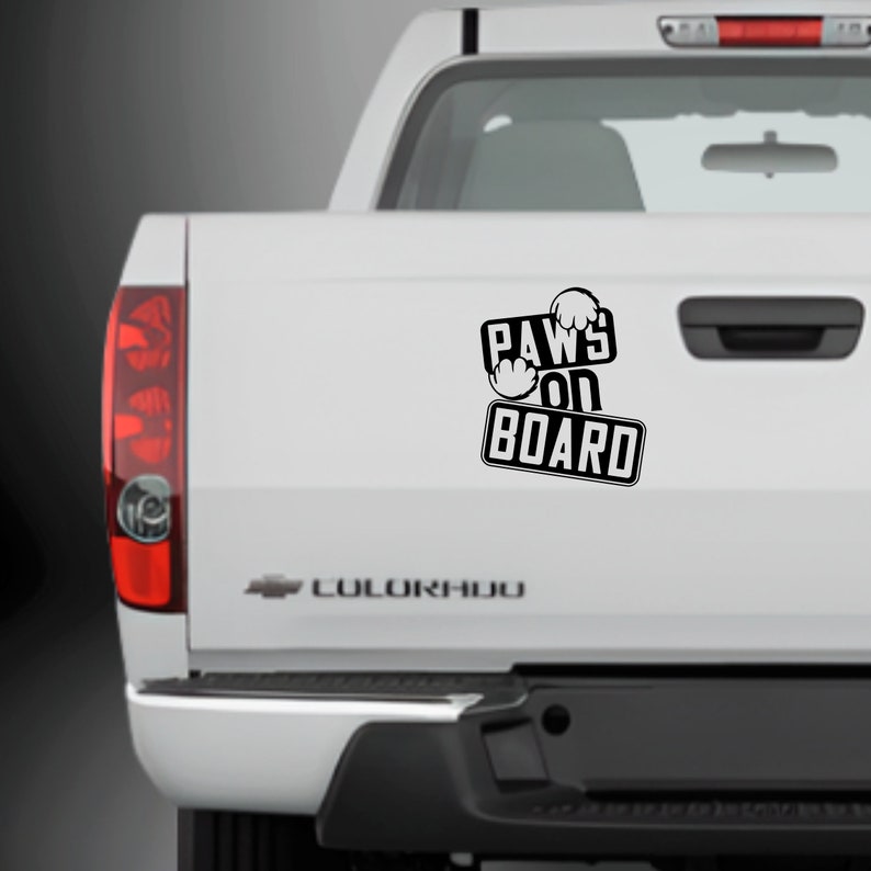 Paws on Board Dog Decal - Car, Truck, Window, Laptop - Etsy