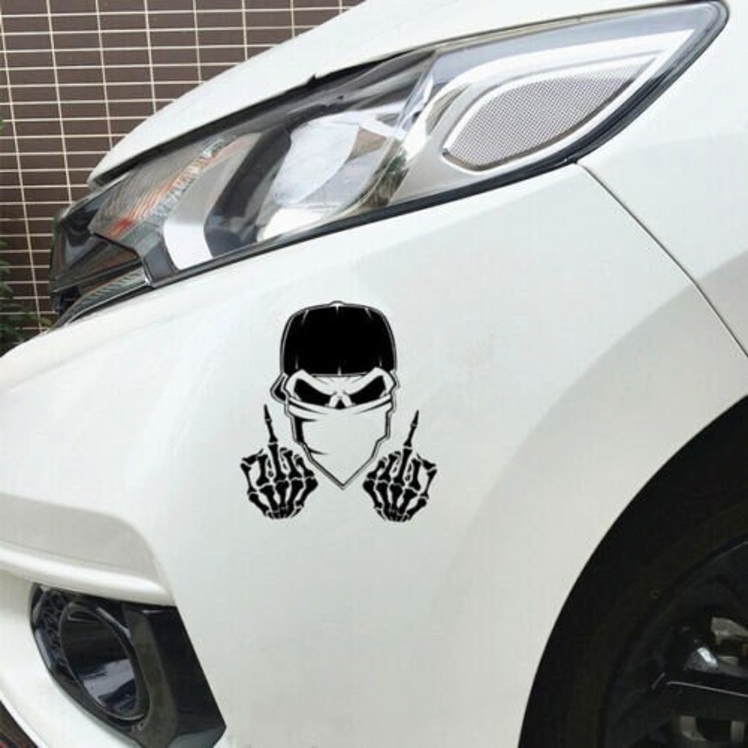 Skeleton Skull Middle Fingers Decal Sticker Tumbler Laptop Car JDM ...