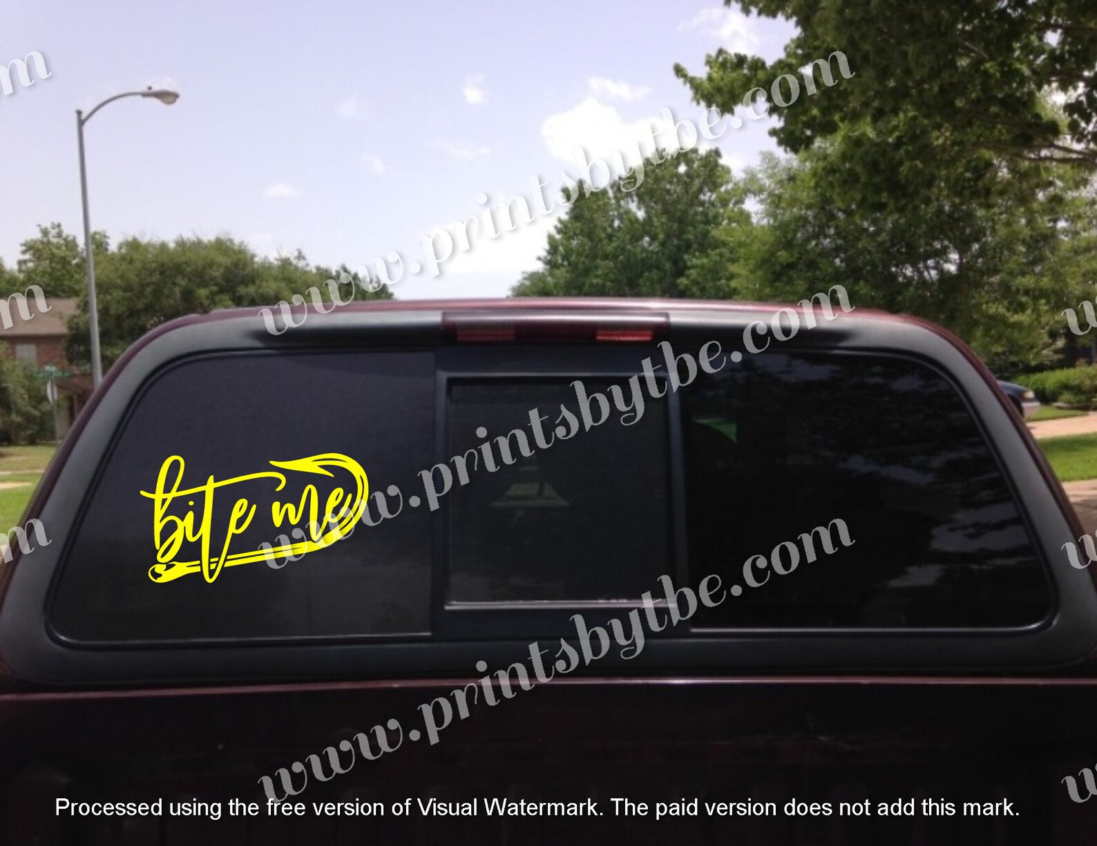 Bite Me Decal Sticker Fishing Tumbler Boat Car Truck Window Wall Man ...