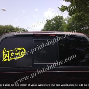 Bite Me Decal Sticker Fishing Tumbler Boat Car Truck Window Wall Man ...