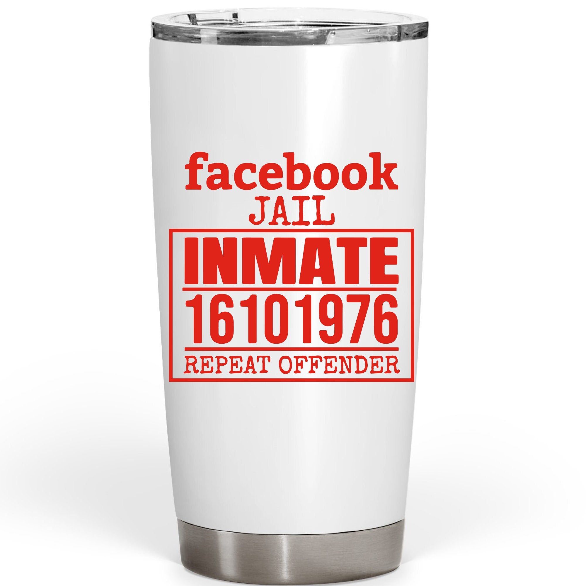 Facebook Jail Decal Tumbler Car Truck Tumbler Laptop Window Wall Hydro ...