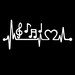 Music Notes Heartbeat Vinyl Decal Stickers Car Truck Case Wall Tumbler ...