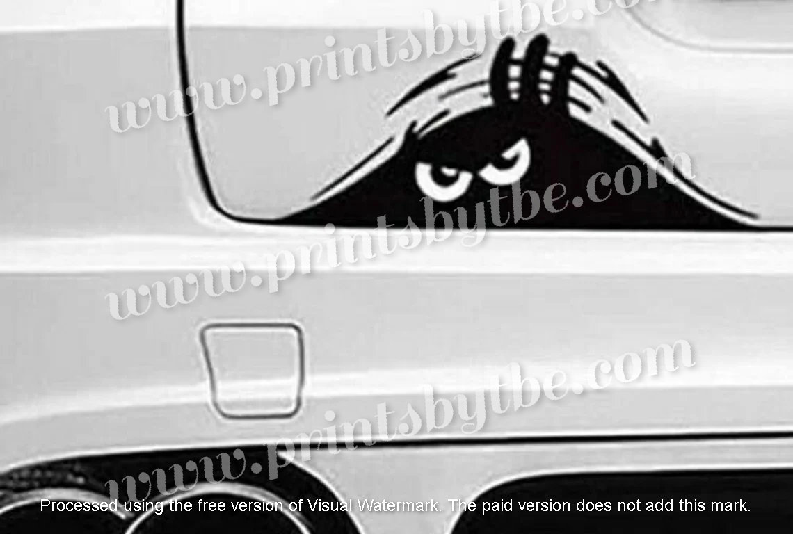 Funny Peeking Monster Decal for Car Tumbler Laptop Window Wall Art ...