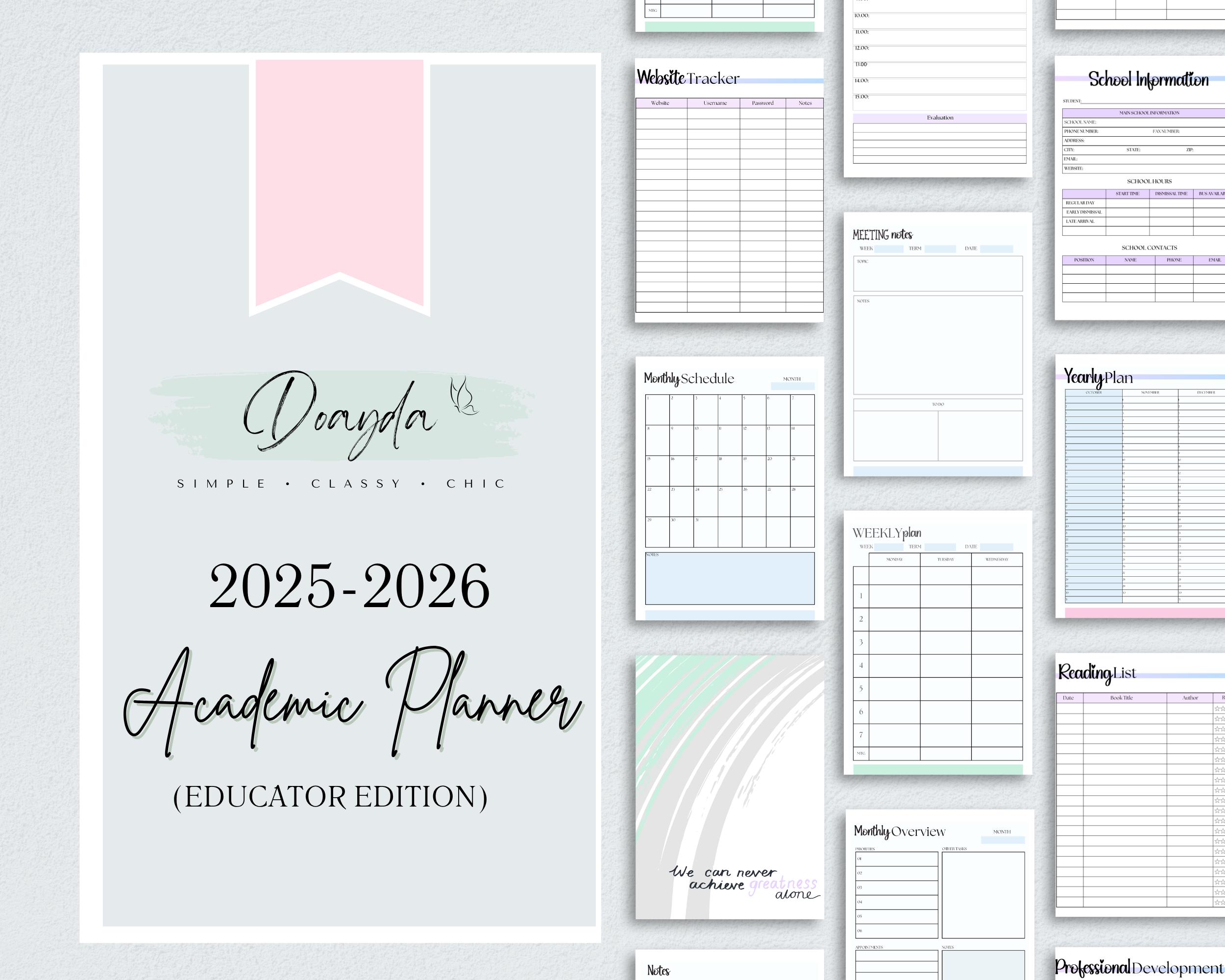 2025-2026 Academic Planner | Educator Edition - Etsy