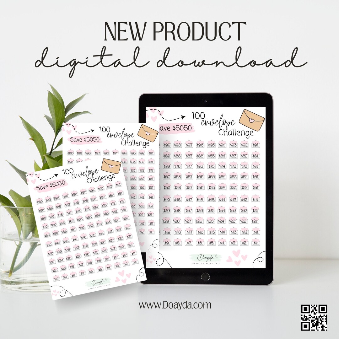 Printable 100 Envelope Challenge Fun, Creative, and Effective 5050 ...