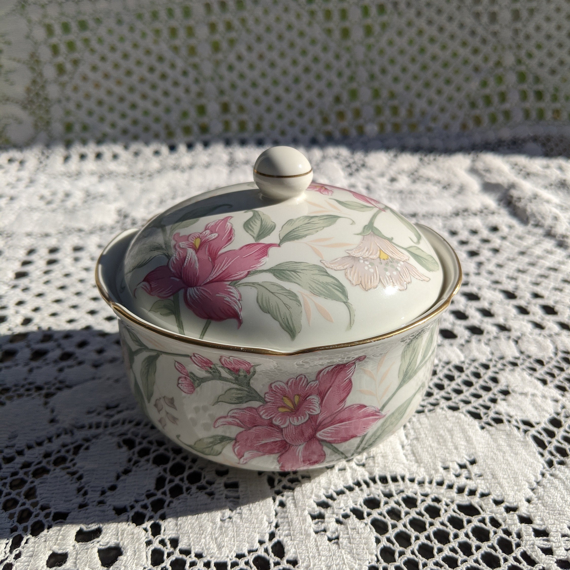 Ring Dishes Otagiri Japan Prima Japanese Porcelain Round Trinket Box ...