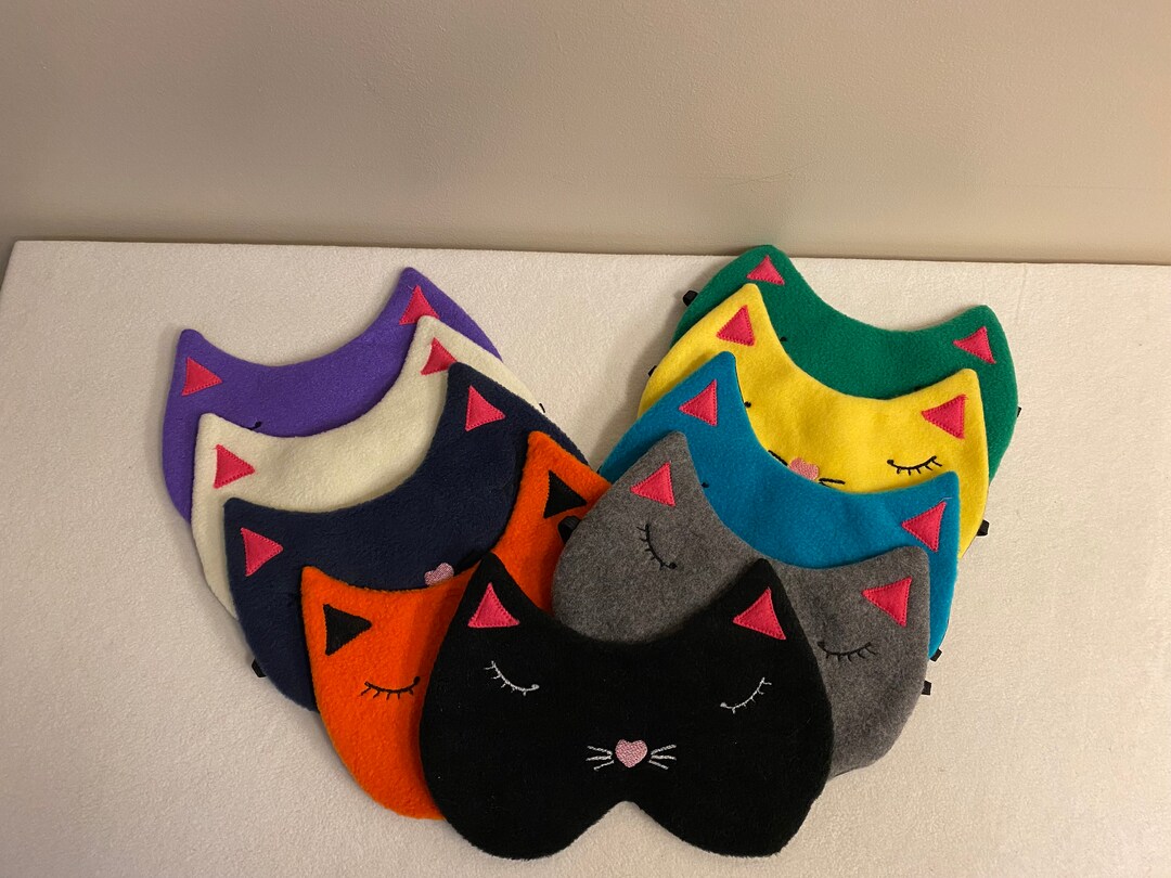Cat Sleep Mask- Eye Mask - Adjustable Elastic - Multiple Colours - Etsy