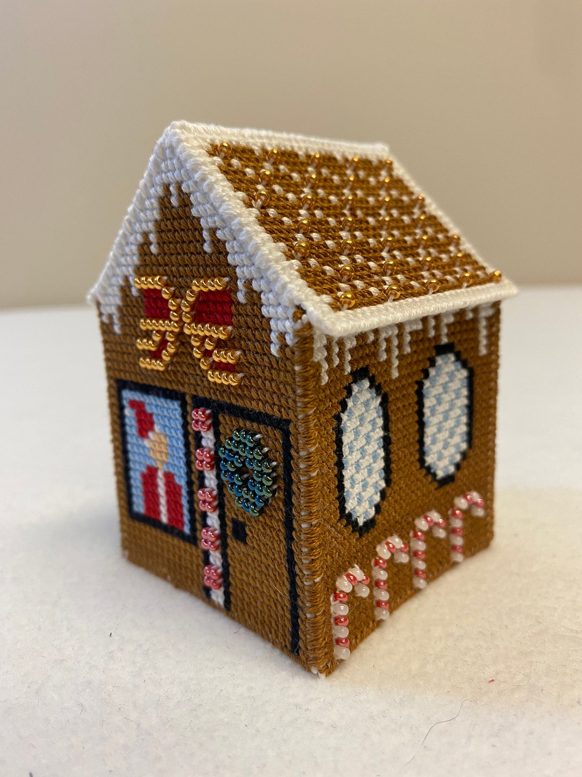 3D Beaded Gingerbread House Cross Stitch Pattern | Etsy