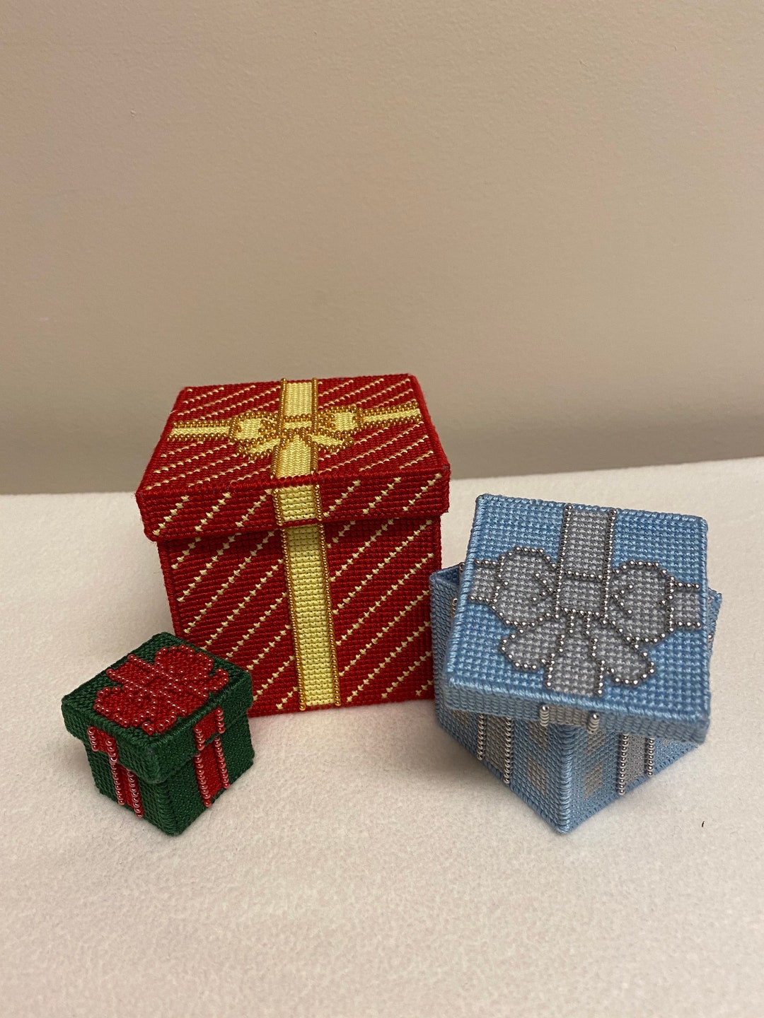 3D Beaded Gift Box Cross Stitch Pattern - Etsy