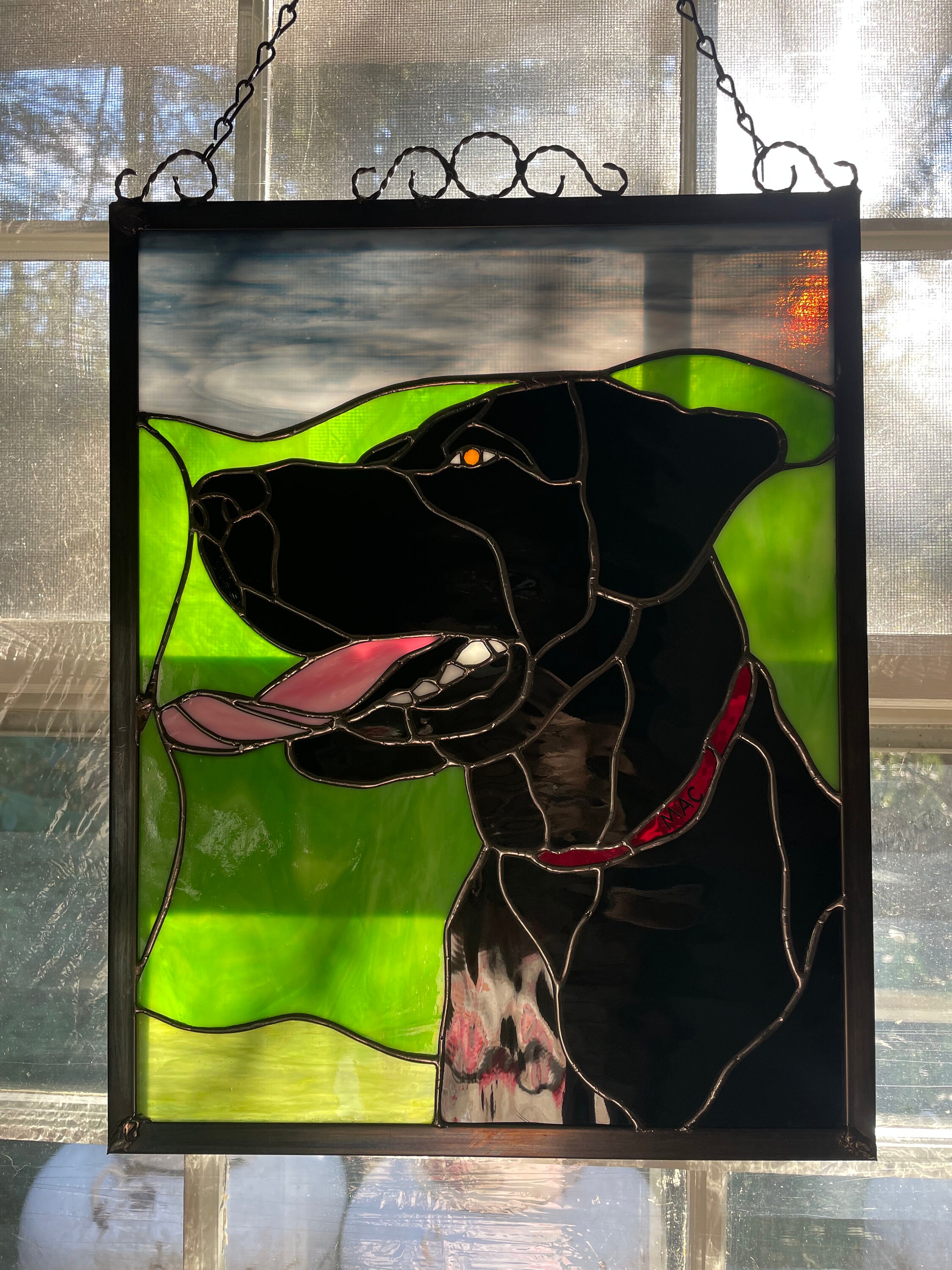 Black Lab Stained Glass - Etsy