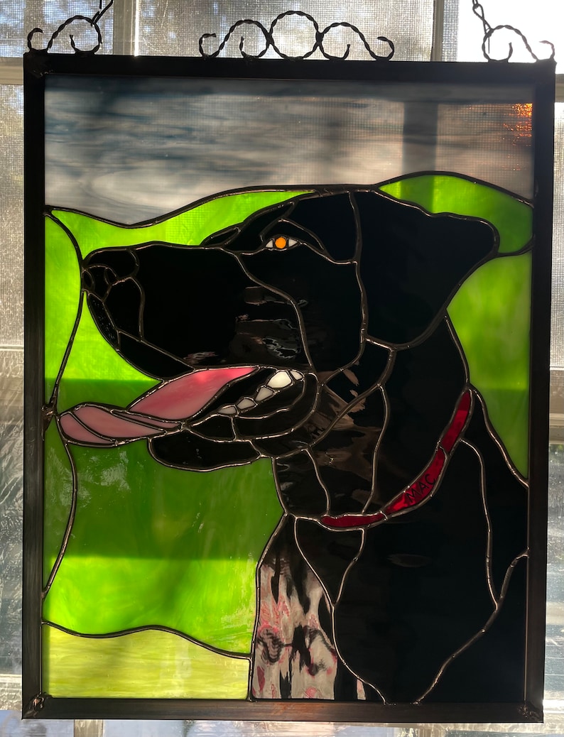Black Lab Stained Glass - Etsy