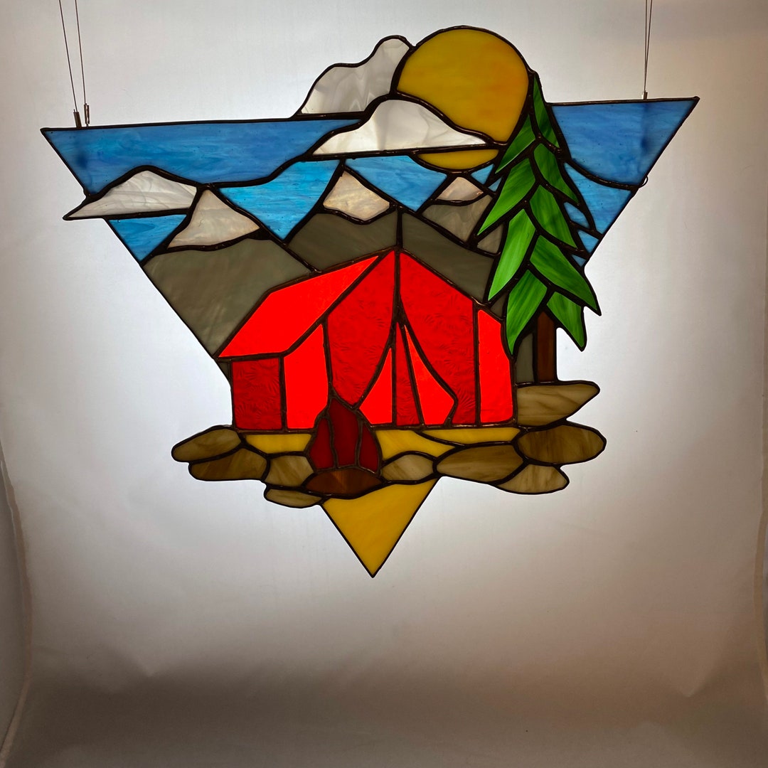 Tent Camping Stained Glass - Etsy