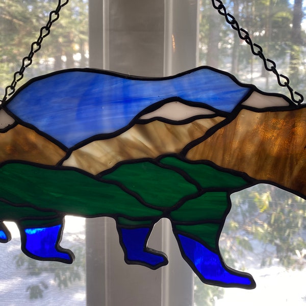 Stained Glass Bear - Etsy
