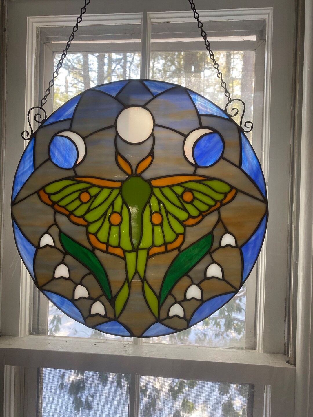 Luna Moth Stained Glass - Etsy