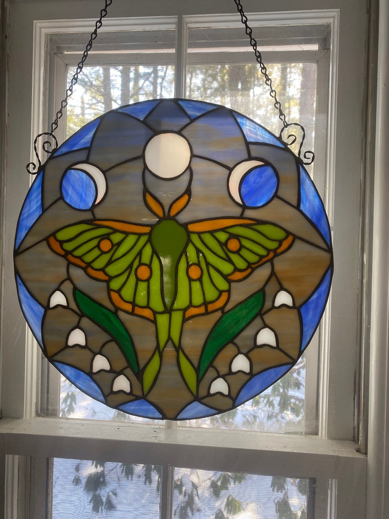 Luna Moth Stained Glass - Etsy