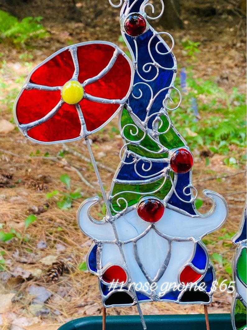 Stained Glass Garden Gnomes - Etsy