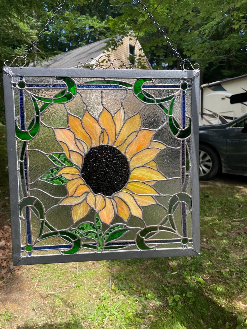 Sunflower Stained Glass - Etsy
