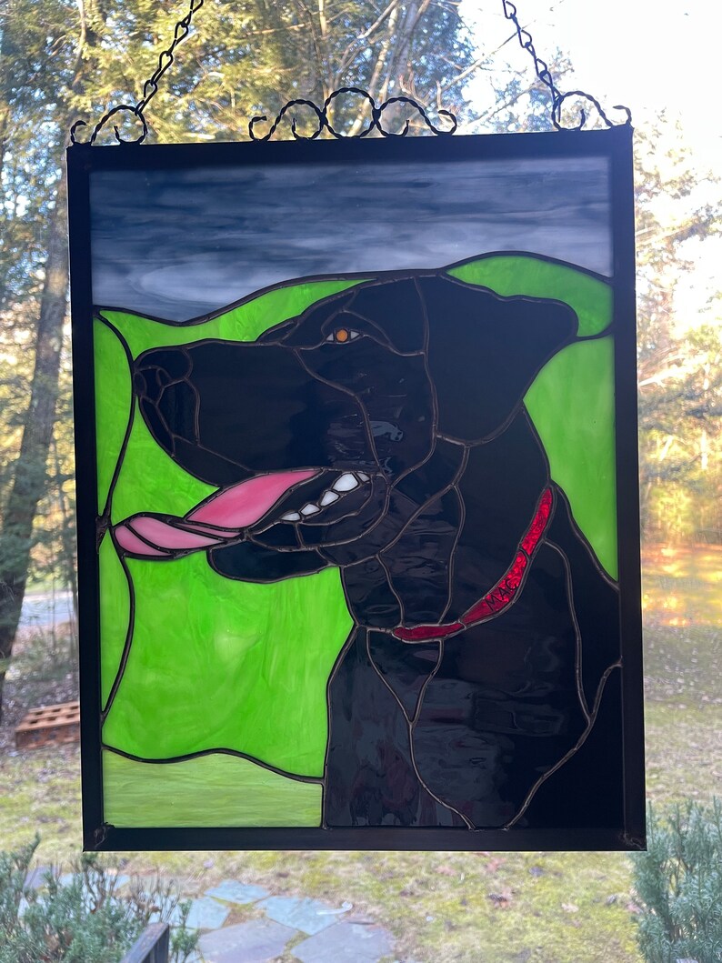 Black Lab Stained Glass - Etsy