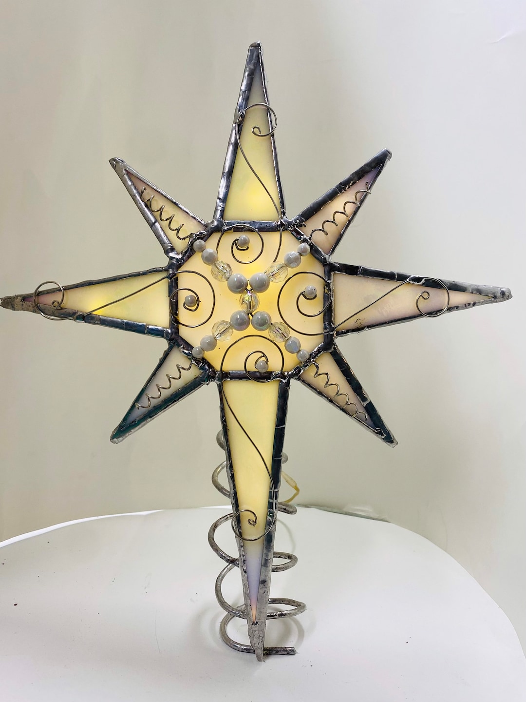 Christmas Tree Topper in Stained Glass - Etsy