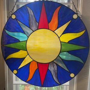 Sunburst Stained Glass in Rainbow Colors - Etsy