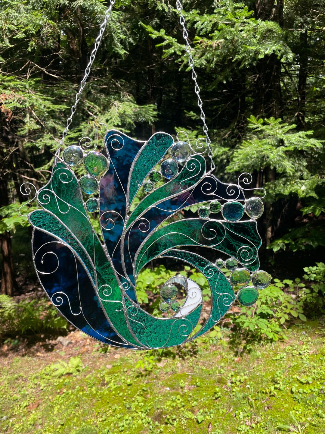 Ocean Wave in Stained Glass. - Etsy