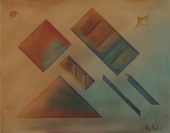 The Hierarchy of Geometry 8x10 Abstract Oil Painting on - Etsy