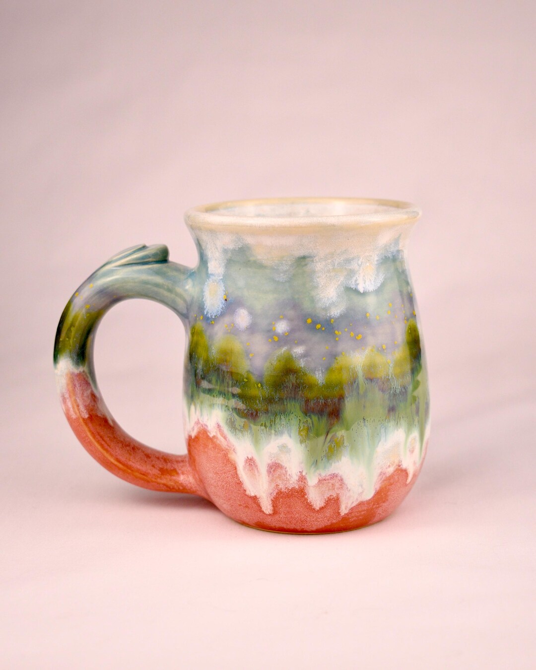 Handmade Ceramic Nature-inspired Mug – Nature-inspired Pottery Coffee ...