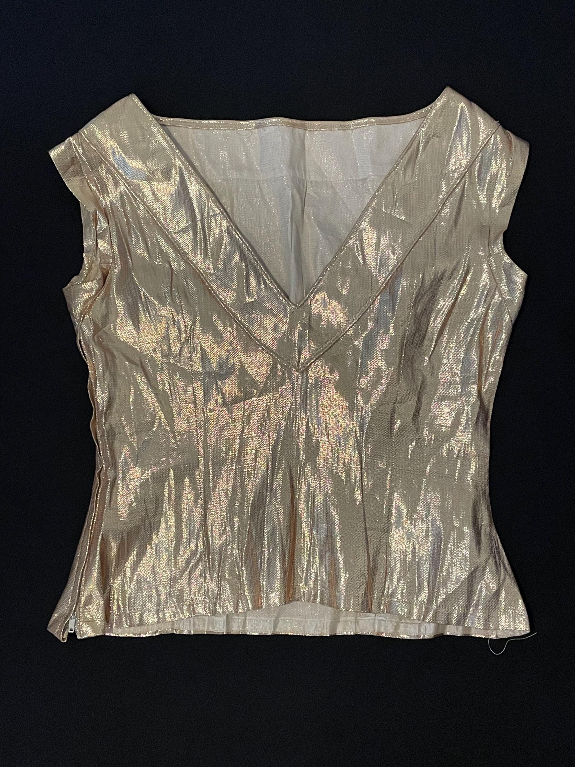 1950s Pin up Gold Lame Top - Etsy